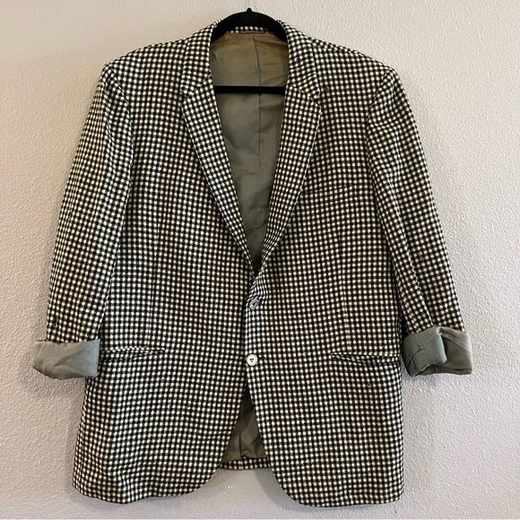 Louis Roth | Suits & Blazers | Vintage Louis Roth Black Cream Checkered ...